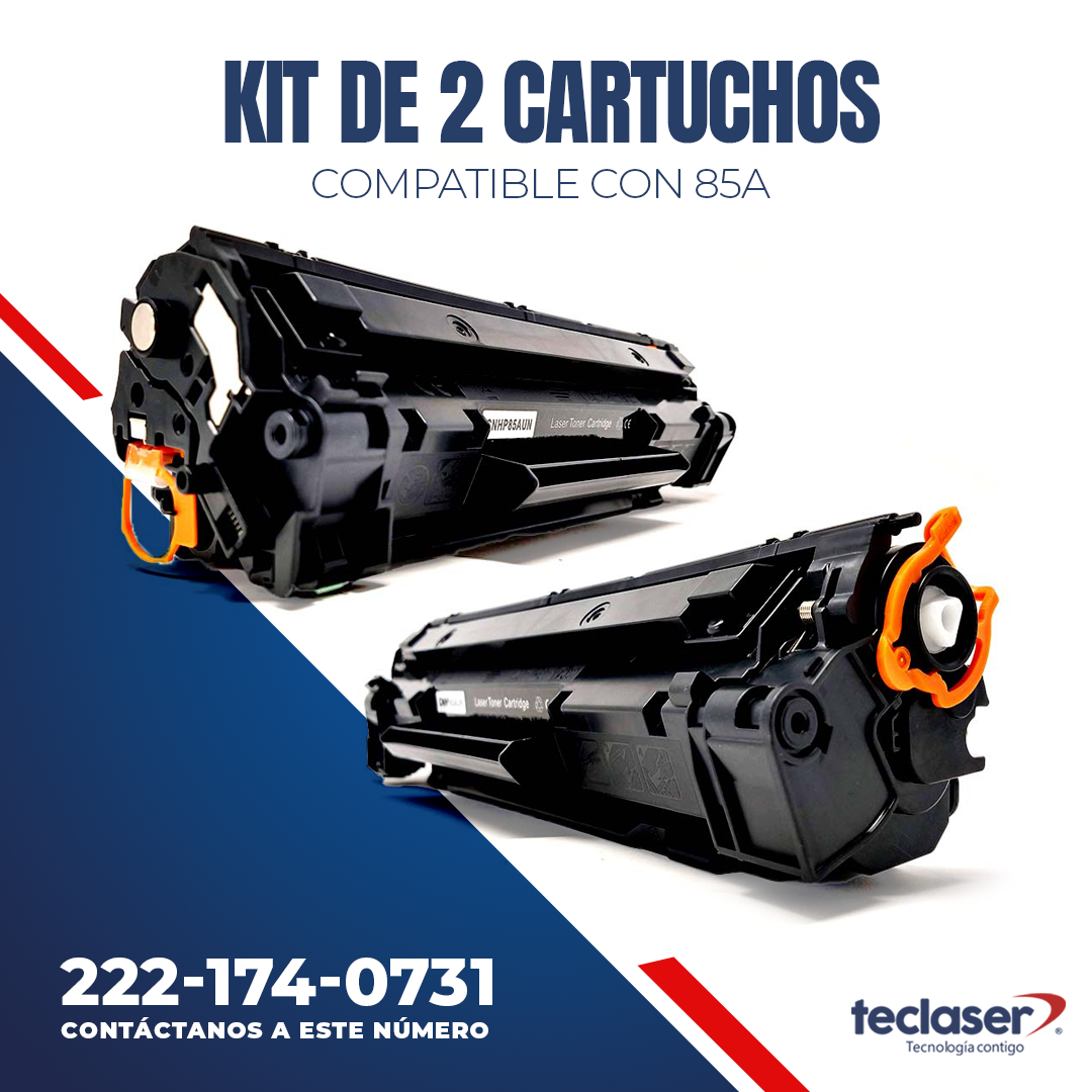 Pack de 2 piezas de Cartucho de Toner compatible con HP 35A, 36A, 85A, – Teclaser